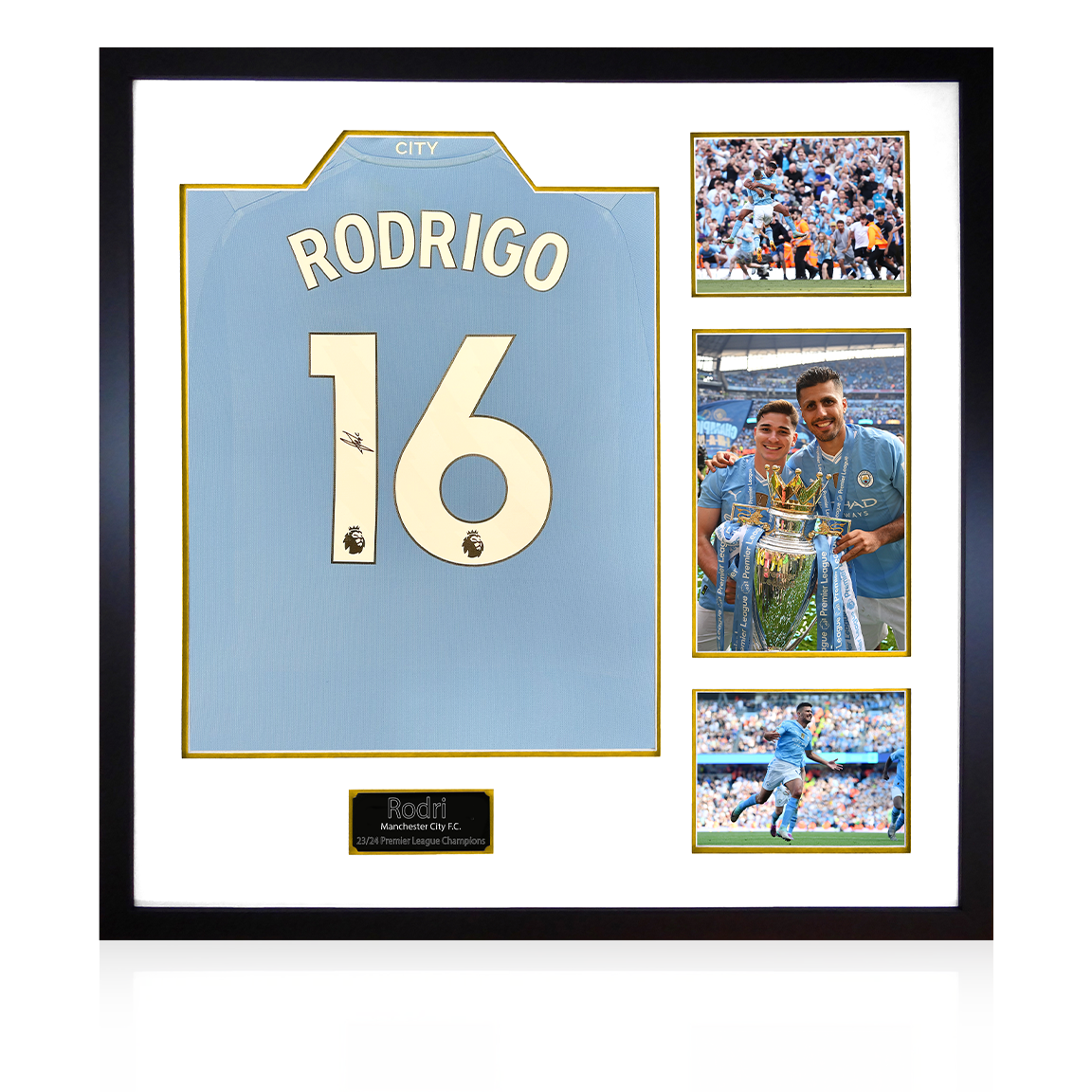 Rodri Signed Manchester City 23/24 Premier League Champions Shirt Elit ...