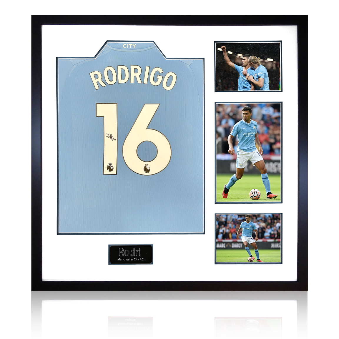 Rodri Signed 23/24 Manchester City Shirt Elite Frame – The Fan Cave ...