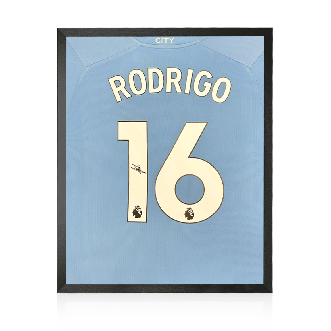 Rodri Signed 23/24 Manchester City Shirt Compact Display – The Fan Cave ...