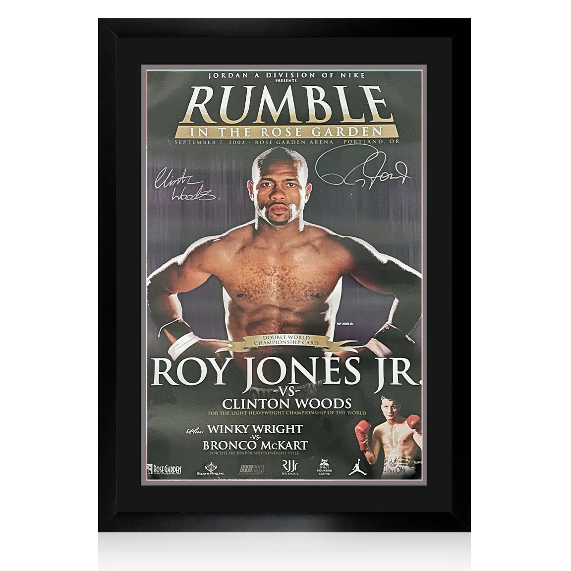 Roy Jones JR. & Clinton Woods Signed Deluxe Mount Display – The Fan ...