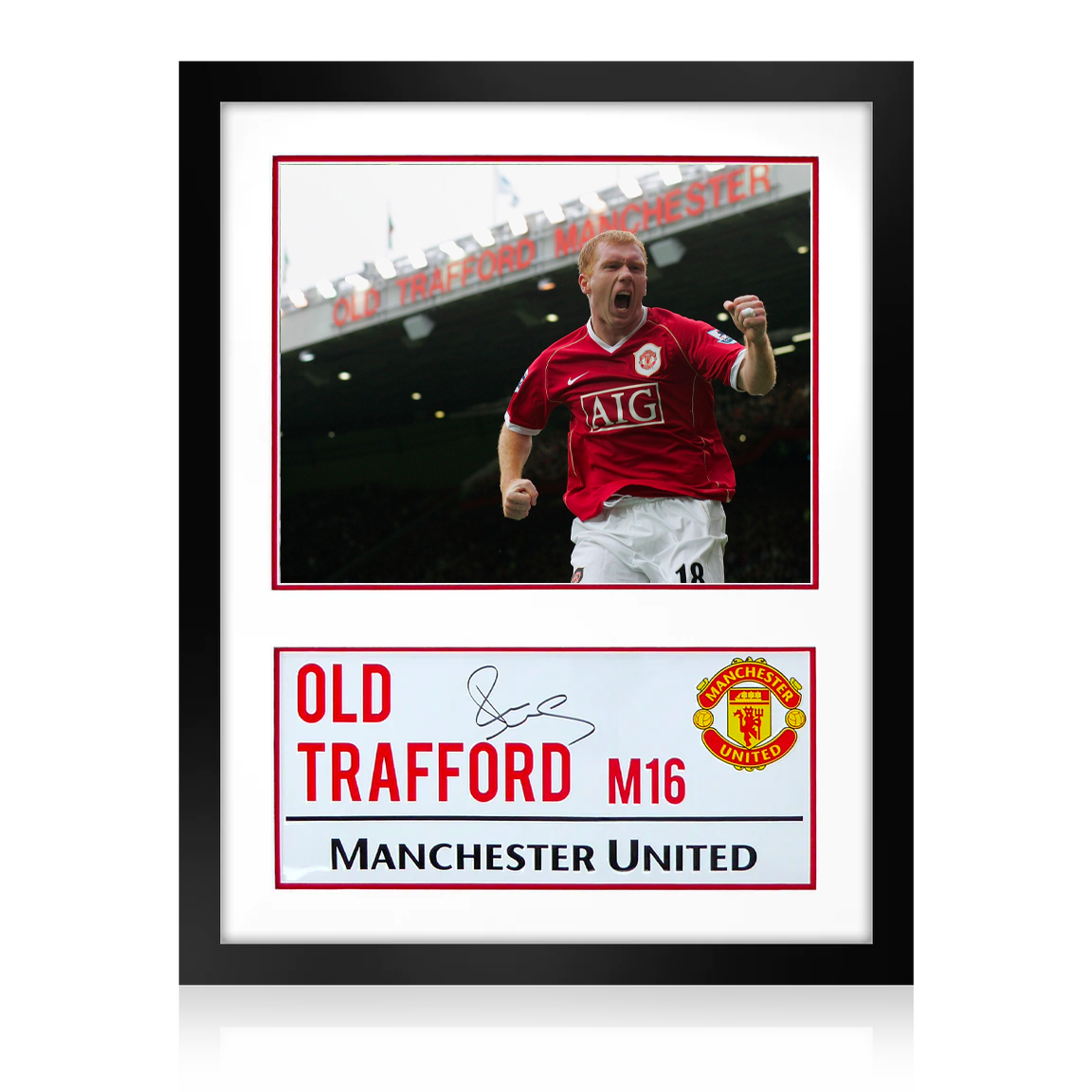 Paul Scholes Signed Manchester United Old Trafford Street Sign Iconic ...