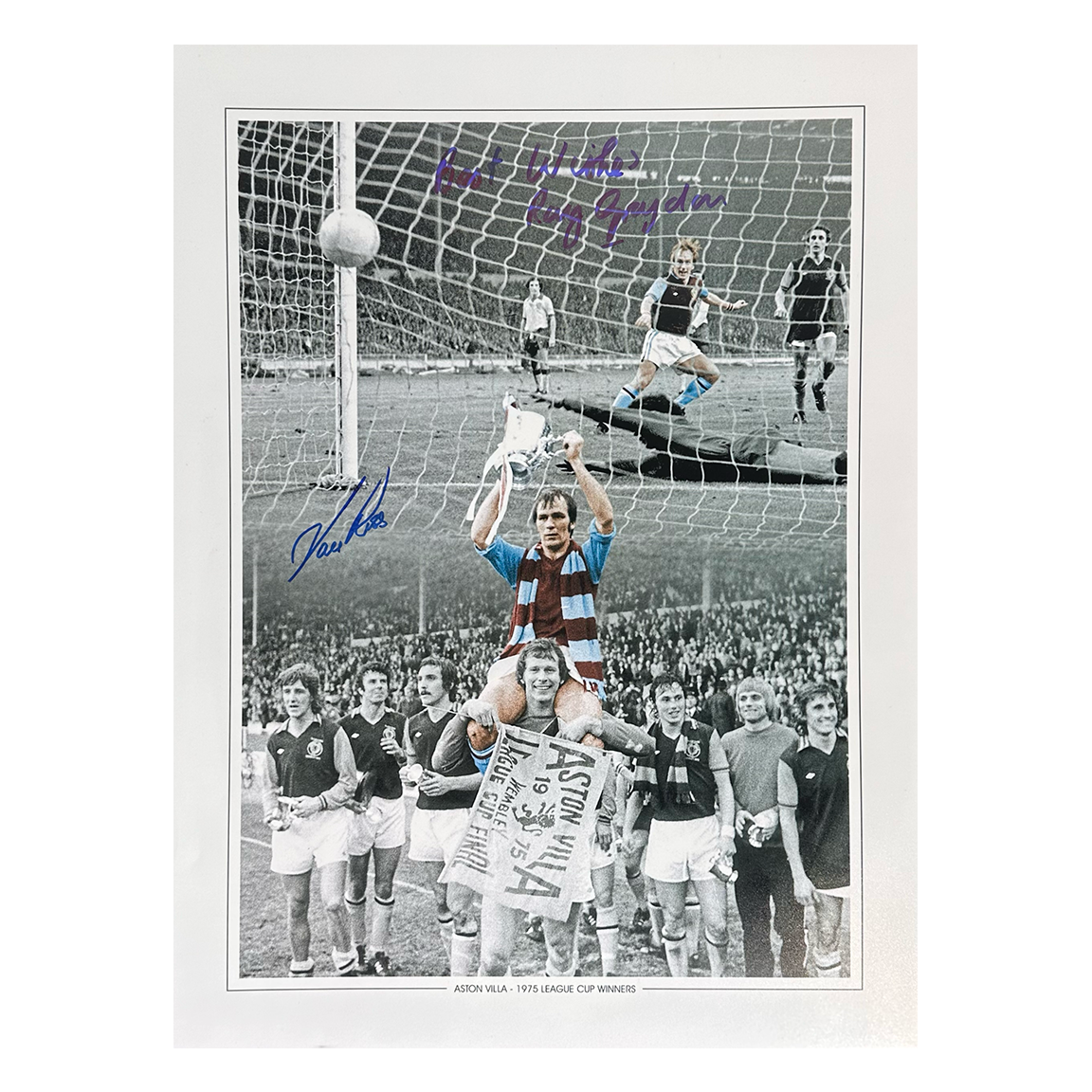 Ray Graydon & Ian Ross Signed Aston Villa 12x16 – The Fan Cave Memorabilia