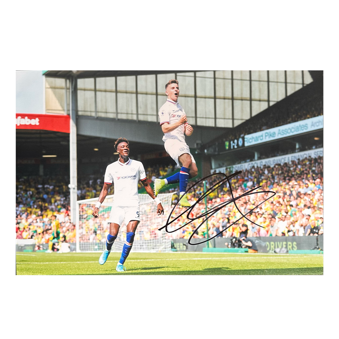 Mason Mount Signed Chelsea 12x8 – The Fan Cave Memorabilia